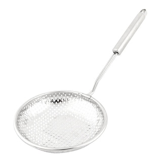 Home Stainless Steel Square Grip Oil Filter Drain Skimmer Slotted Ladle ...