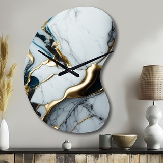 Abstract Geode Gold And White Marble II - Abstract Marble Large Wall ...