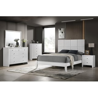 Sim 6 Piece White Panel Bedroom Set - Bed Bath & Beyond - 40206509