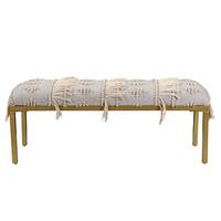 Sevita Gray/Cream Bench in Bohemian/Eclectic Fringed Accent - 47" L x ...