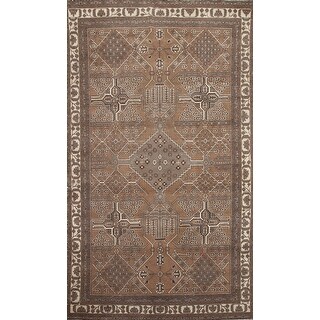 Vintage Brown Ferdos Persia Area Rug Handmade Wool Carpet - 6'7" x 10'3 ...