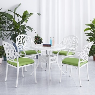 All-Weather Cast Aluminum Outdoor Patio Dining Table Set - Bed Bath ...