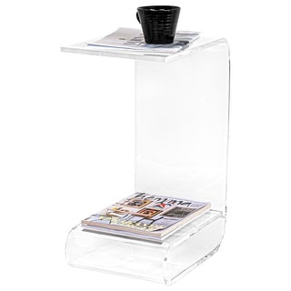 Acrylic End Table - G-Shaped End Coffee Tables - Transparent Small ...