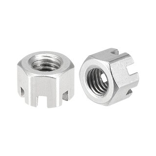 Hexagon Slotted Nut, Grade 6.8 304 Stainless Steel Hex Nuts, 2Pcs - Bed ...