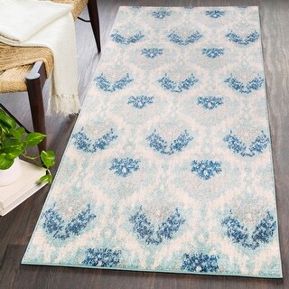 Isabella Blue Ikat Runner Rug - 2'7" x 7'3" Runner - Bed Bath & Beyond ...