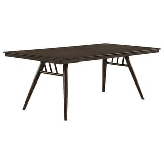 Oss 80 Inch Rectangular Dining Table, Fluted Apron, Dark Walnut Brown ...