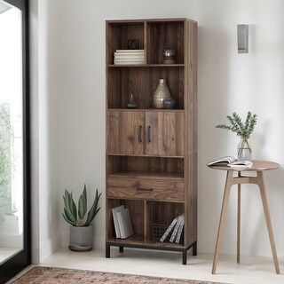 Modern Cube Unit Bookcase with Faux Wood & Iron Legs - Bed Bath ...