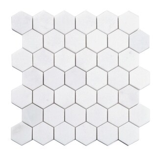 Apollo tile 12 x 12 Nubes Honed Snow White Thassos Honed Marble Tile (4 ...