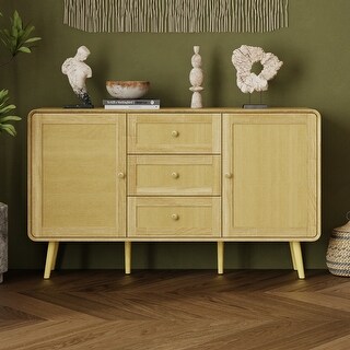 Bohemian - style Buffet: Rattan - inlay Style Design, Ample Storage ...