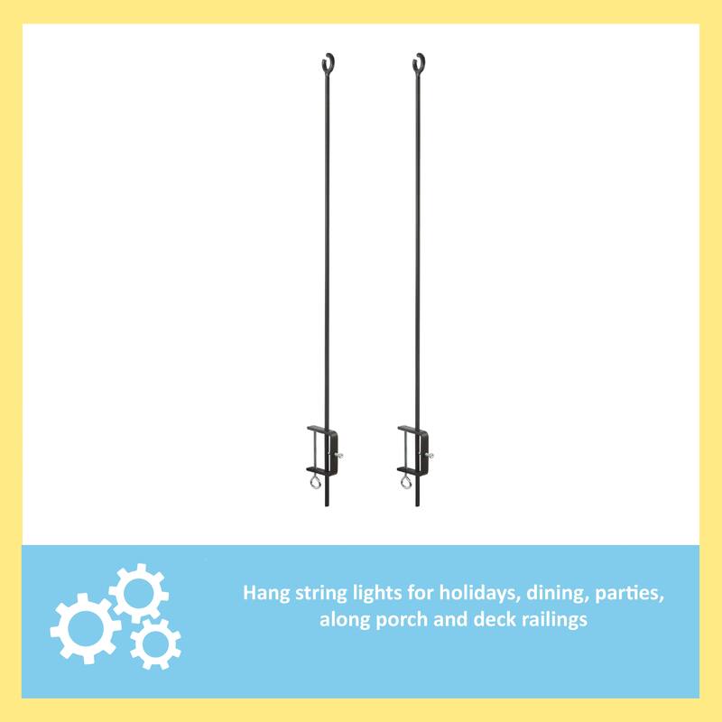 Achla Designs 46"H Black Powdercoated Wrought Iron Outdoor O-Hook ...