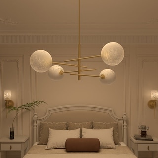 Acroma 4-Light Sputnik Gold Modern Chandelier-UL - Bed Bath & Beyond ...