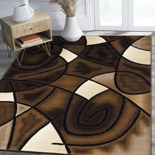 HR Chocolate Brown/Beige/Mocha/Black/Abstract Area Rug Modern ...
