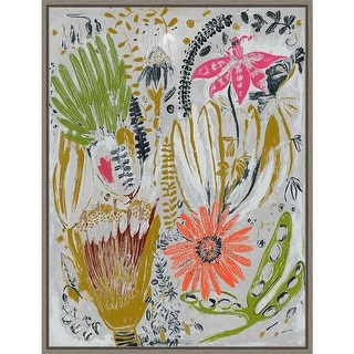 Tropical Blooms I by Maya Woods Framed Canvas Wall Art Print - Sylvie ...