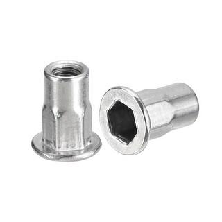 Half Hex Body Rivet Nuts 60pcs 304 Stainless Steel Threaded Insert Nut ...