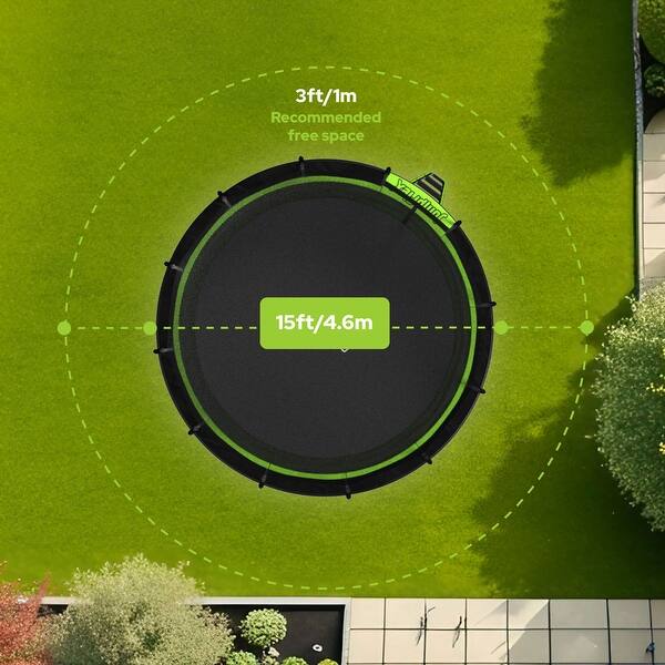 JumpFlex HERO 15' Trampoline for Kids Outdoor Play Equipment with Net ...