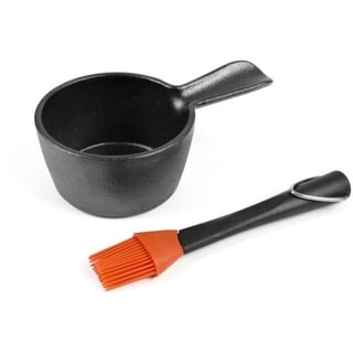 Charcoal Companion Cast Iron Sauce Pan with Basting Brush Set - Bed ...