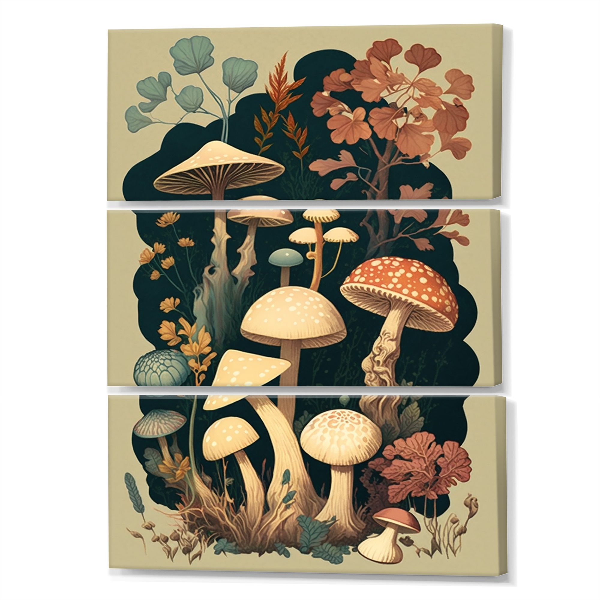 Designart Vintage Mushrooms Amanita Muscaria I Floral Mushrooms