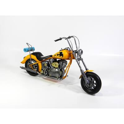 Yellow Model Chopper with Flames - Small - Overstock - 31608734