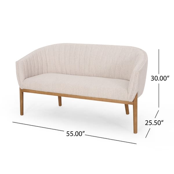 Elegant Mid-Century Modern Loveseat Sofa with Channel Stitched Backrest ...