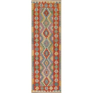 Geometric Southwestern Runner Rug Flat-weave Oriental Wool Carpet - 2'8 ...