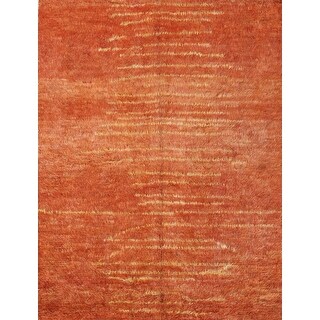 Ahgly Company Machine Washable Contemporary Neon Orange Area Rugs - Bed ...