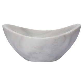 Eden Bath Small Stone Canoe Sink - Honed Guanxi White Marble - Bed Bath ...