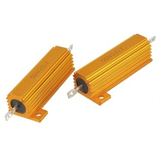 2 Pcs Gold Tone Aluminum Housed 50W 5% 2 Ohm Resistors Wzrew - Gold ...