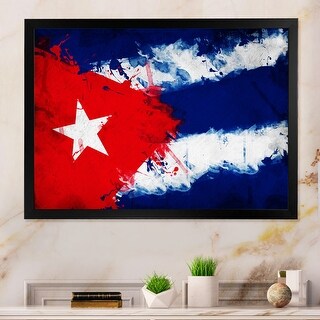 Designart "Abstract Cuban Flag" Global Framed artwork - Bed Bath ...