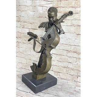 Cello Player Bronze Sculpture Musician Marble Figurine Figure Clical ...