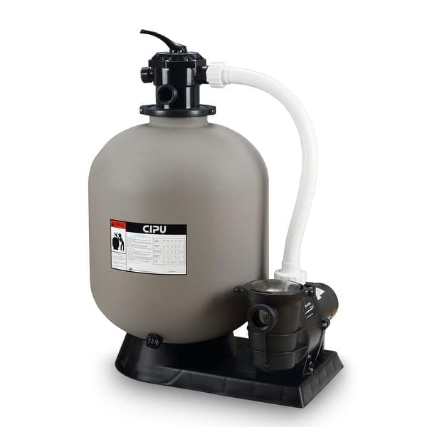 24-Inch Above Ground Swimming Pool Sand Filter System with 1.5 HP Pump ...
