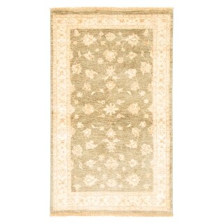 ECARPETGALLERY Hand-knotted Peshawar Oushak Dark Green Wool Rug - 3'0 x ...