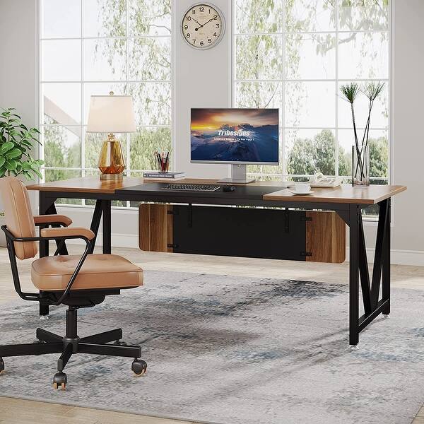 70.8 Inch Large Executive Office Desk for Home Office - Bed Bath ...