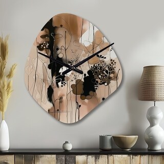 Brown And Black Artistic Freedom I - Abstract Wall Clocks - Modern Wall ...
