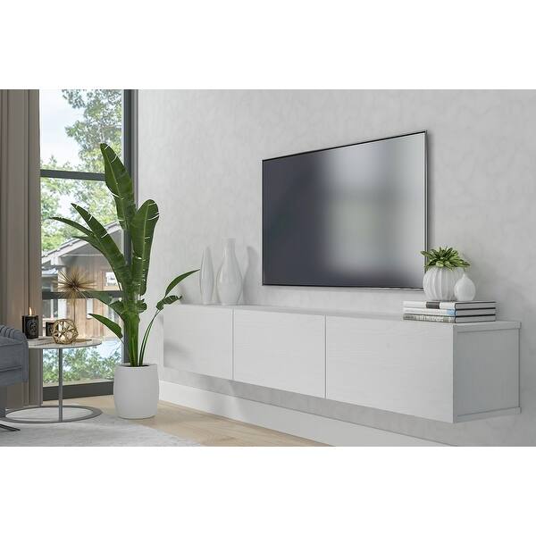 Ozge Floating 71"TV Stand Up to 80" TV's Wall Mounted Media Console ...