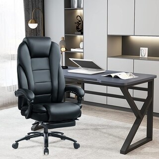 Executive Office Chair with Footrest Heavy Duty Metal Base Computer ...