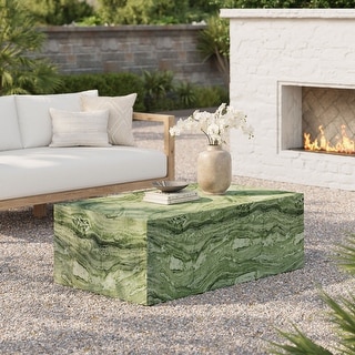 Jordana Square Plinth Indoor - Outdoor Patio Concrete Coffee Table in ...