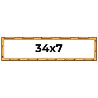 34x7 Frame Gold Bamboo Solid Wood Picture Frame | 1 Inch Moulding - Bed ...