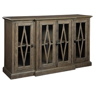 Hekman 4-door Wood Entertainment Center with Fret Doors - Bed Bath ...