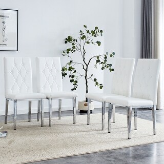 Dining Chair Set of 4, Dining Room Dining Table Chair with Metal Leg ...