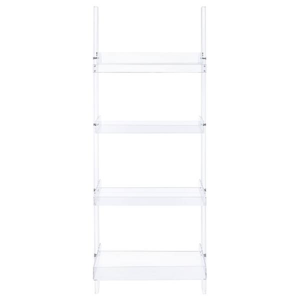 Amaturo 72-inch 4-shelf Acrylic Ladder Bookshelf Clear - 24.50" x 18.00 ...