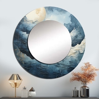 Designart "Black And White Mystic Moonlight Mountain River" River Cave ...