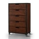 Aurville Vintage Walnut 5-Drawer Mobile Chest by Furniture of America ...