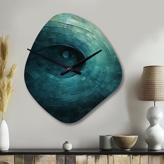 Teal Twisting Tranquility Spiral I - Abstract Spirals Wall Clock in ...
