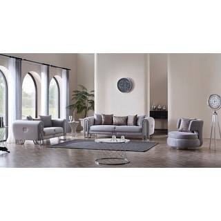 Kamer 3-Pieces One Sofa One Loveseat One Chair Living Room Set, Metal ...
