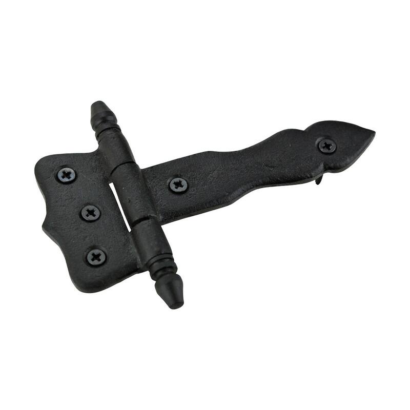 Black T Strap Hinge 5 " L Wrought Iron Colonial Hinge Rust Resistant ...