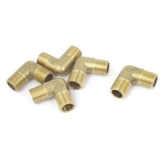 5Pcs Brass Pipe 90 Degree 1/4BSP Male to Male Thread Water Fuel Elbow ...