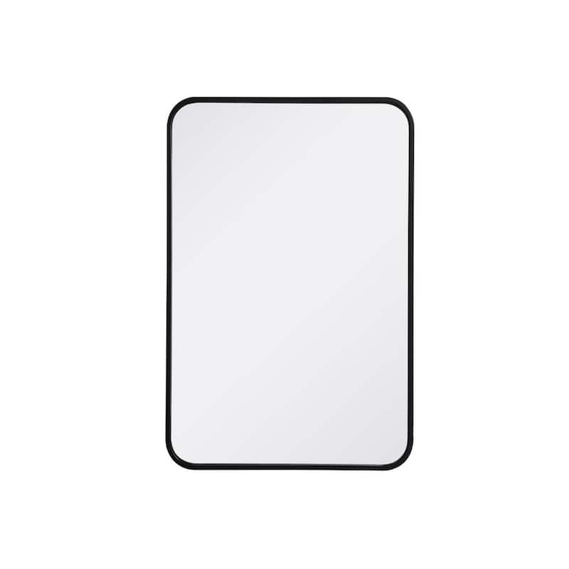 Ezra Soft Corner Metal Rectangular Mirror - Overstock - 32292057