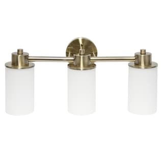 Wall Mounted Three Light Vanity Fixture with Opaque Glass Shade - 20.75 ...