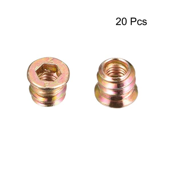 Wood Furniture M6x10mm Threaded Insert Nuts Interface Hex Socket Drive ...