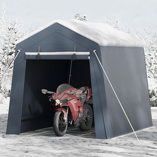 7x10 Ft Carport Heavy Duty Tent with Roll-Up Windows, Outdoor Portable ...